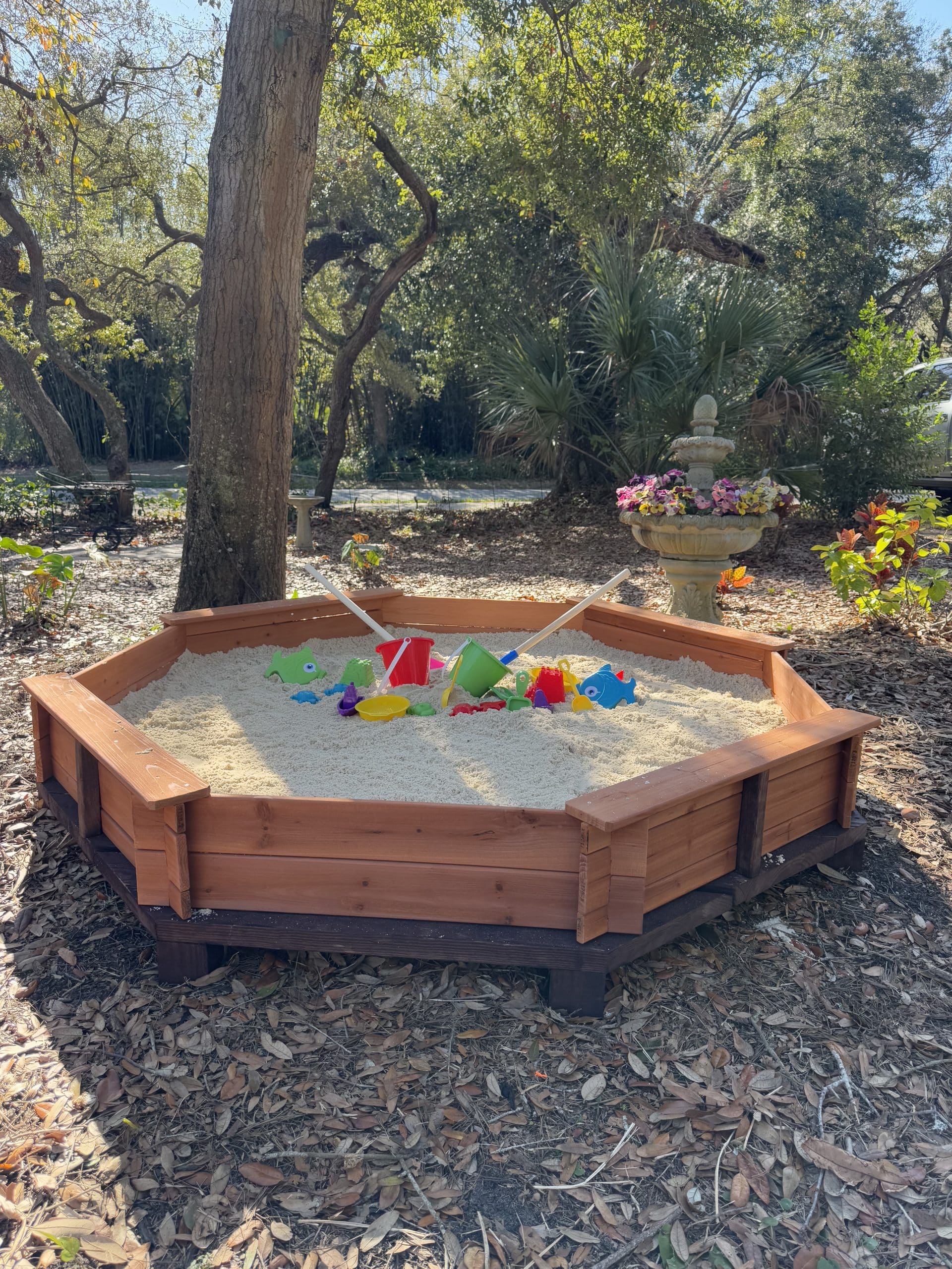 Custom Outdoor Cedar Sandbox With Base - Premium Outdoors FL
